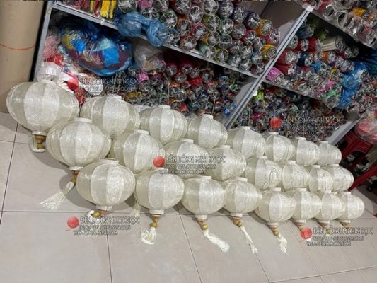 Lồng đèn tròn trắng trang trí đám cưới | Đèn lồng Minh Ngọc
